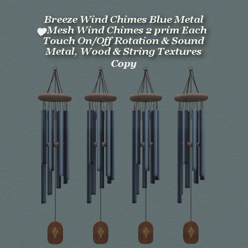 Second Life Marketplace - Breeze Wind Chime Blue Metal1